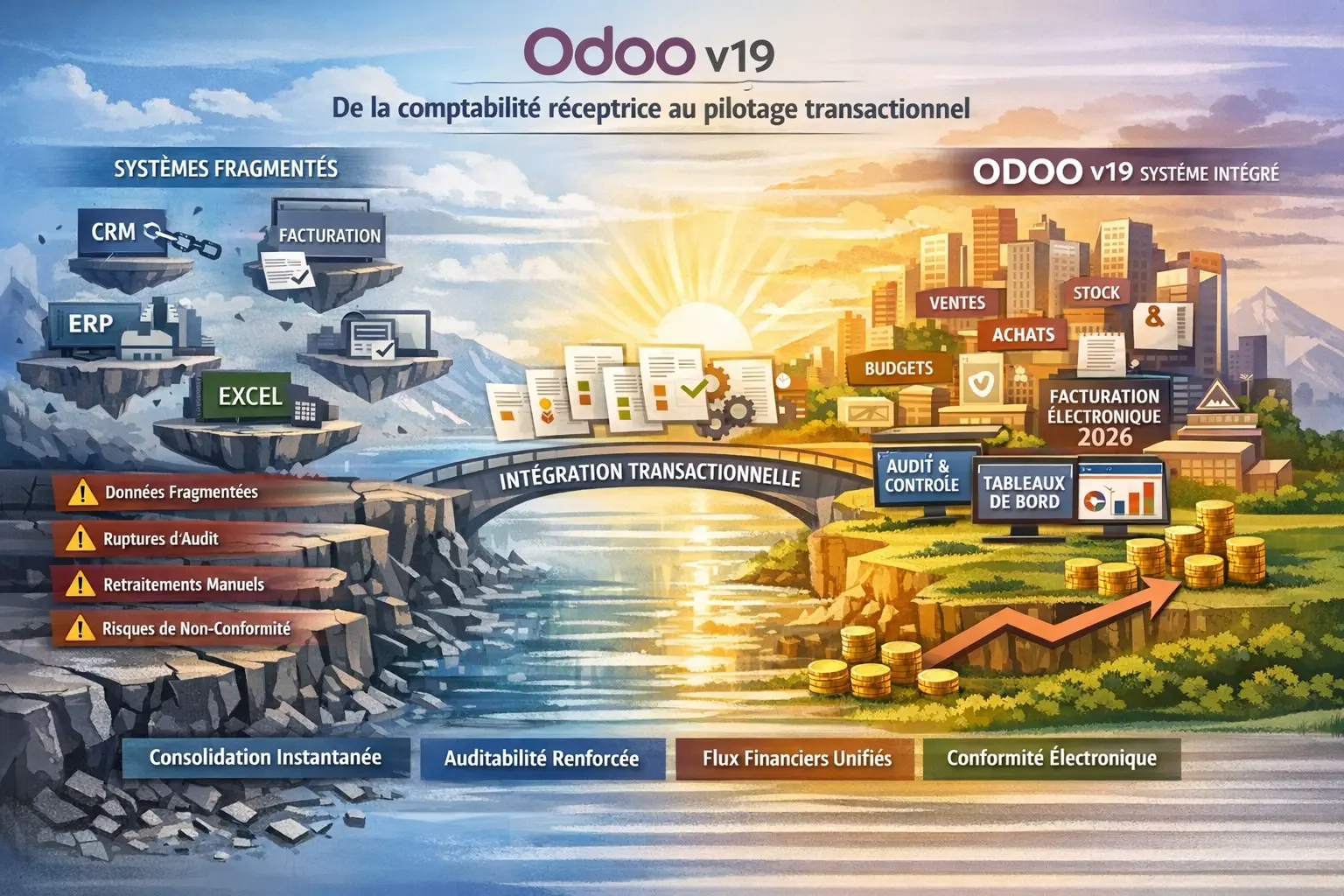 Odoo v19 : ERP Finance, Audit & Facturation Électronique 2026